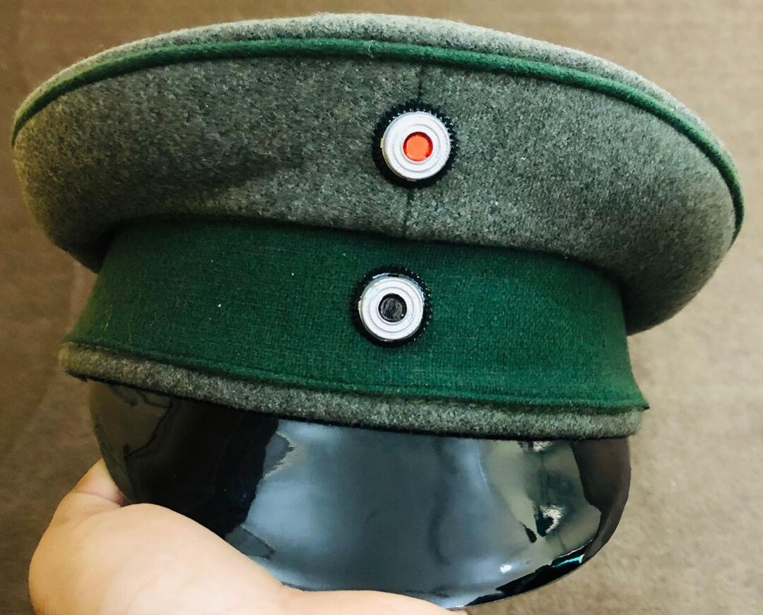 WW1 German M1917 Officer Field Cap Green Leather Visor Size 58 - Etsy