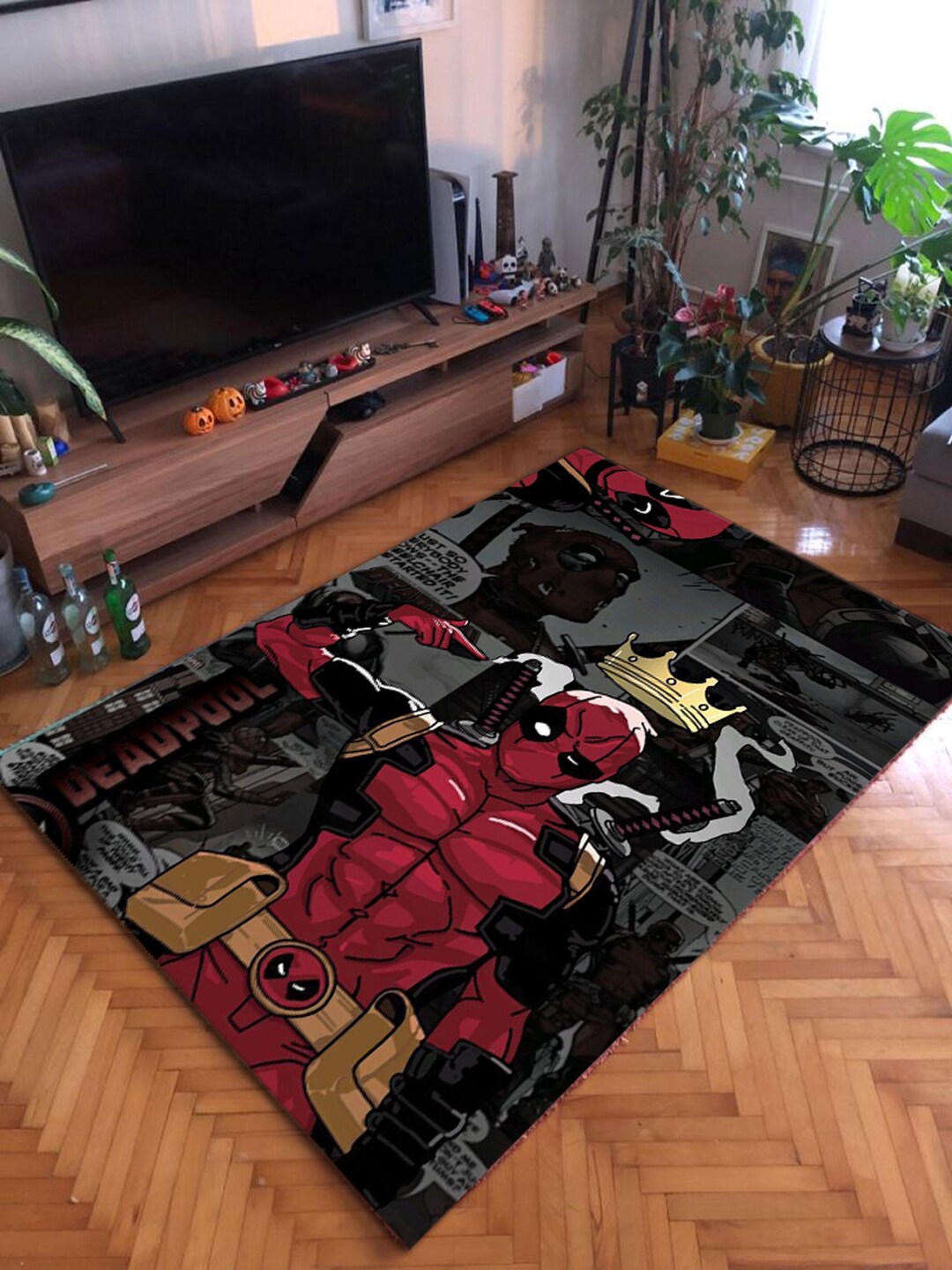 Marvel Deadpool Design Rug Deadpool Comic Book Rug Polyester, Durable ...