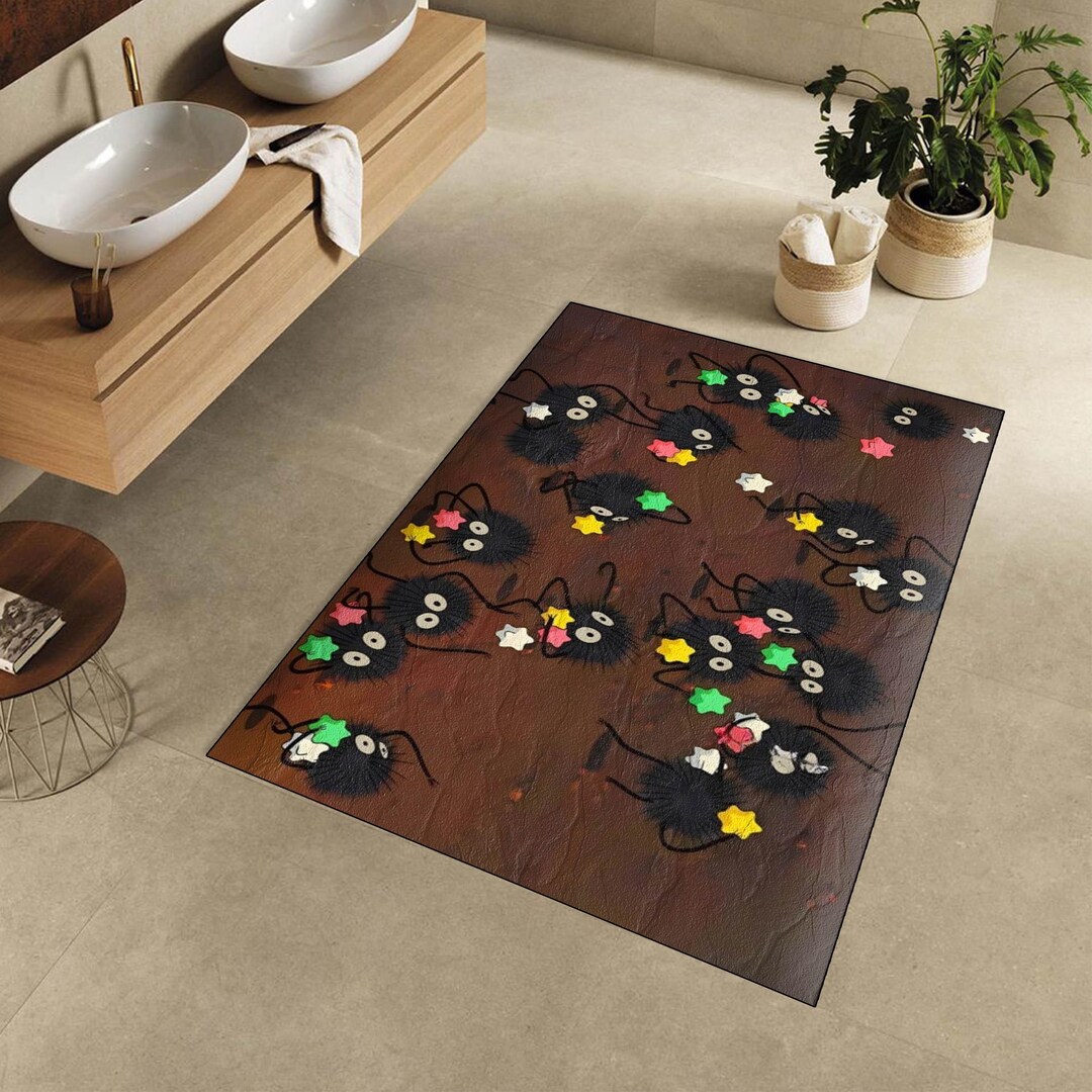 Soot Sprite Rug: Ghibli Inspired Polyester Cartoon Carpet - Etsy