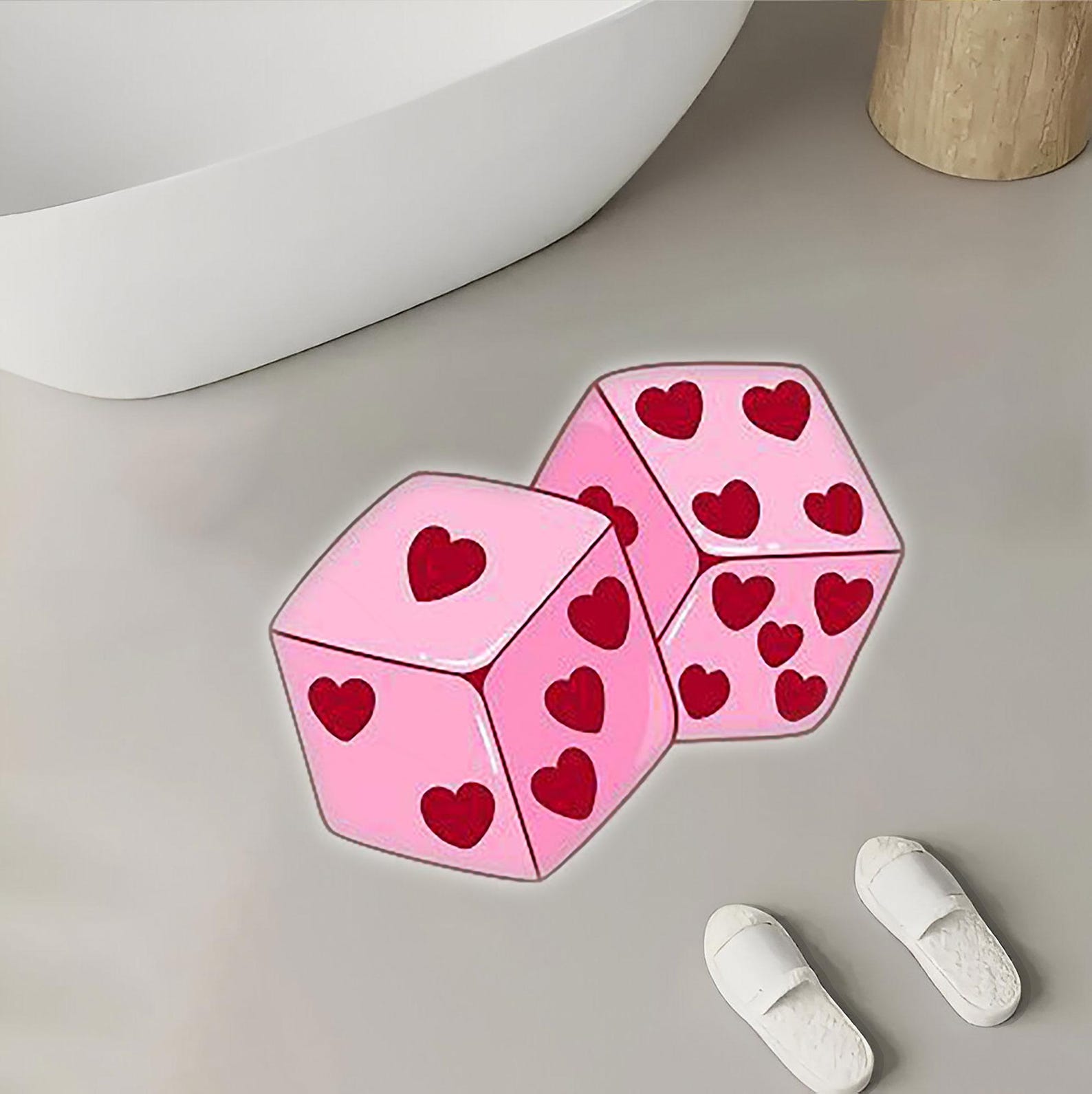 Lucky Dice Area Rug- Aesthetic Pink Dice Area Rug- Casino Dice Room Rug ...