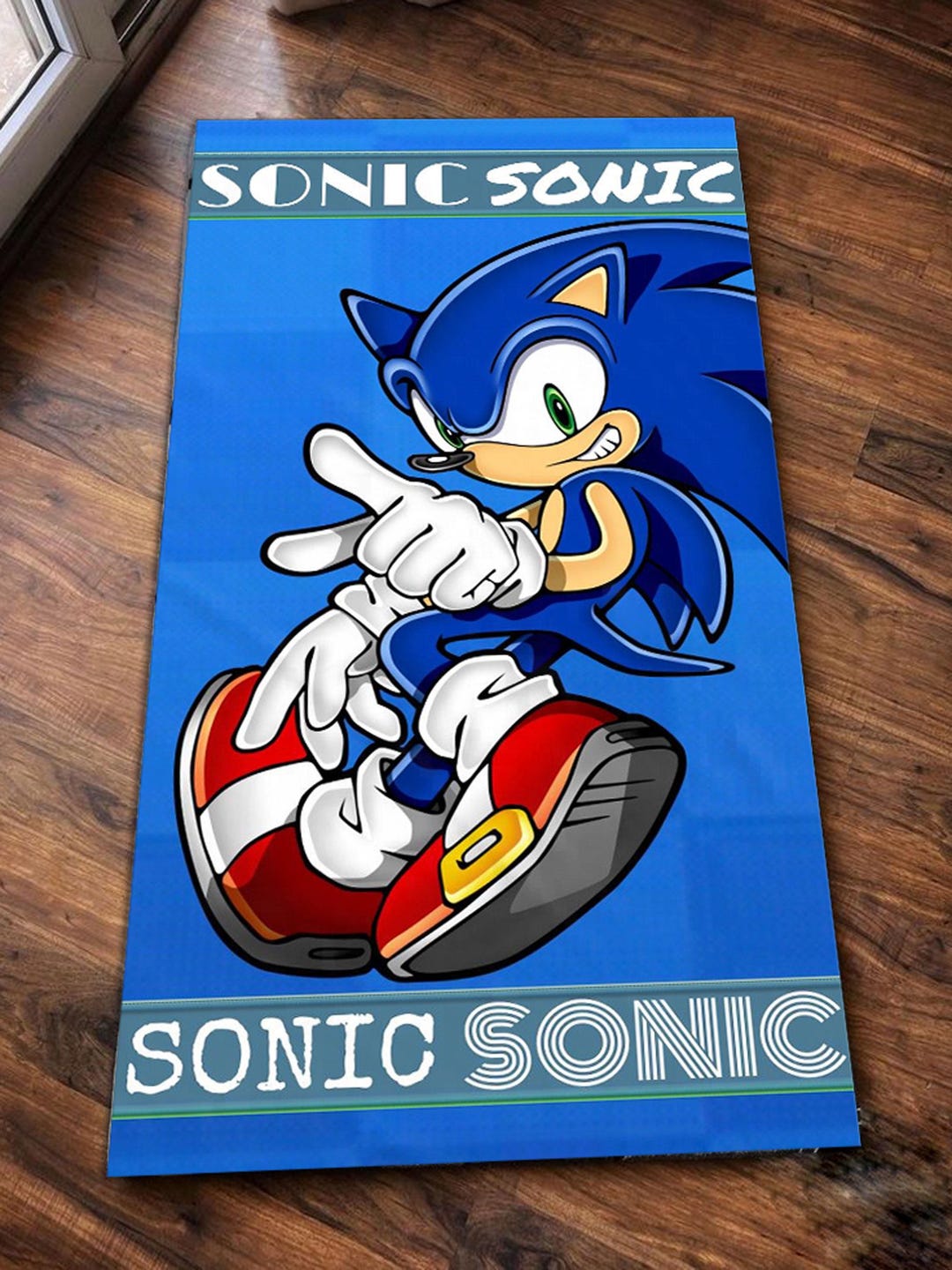 Sonic Icing Rug Super Sonic and Amy Polyester Rug Princess Room Rug ...