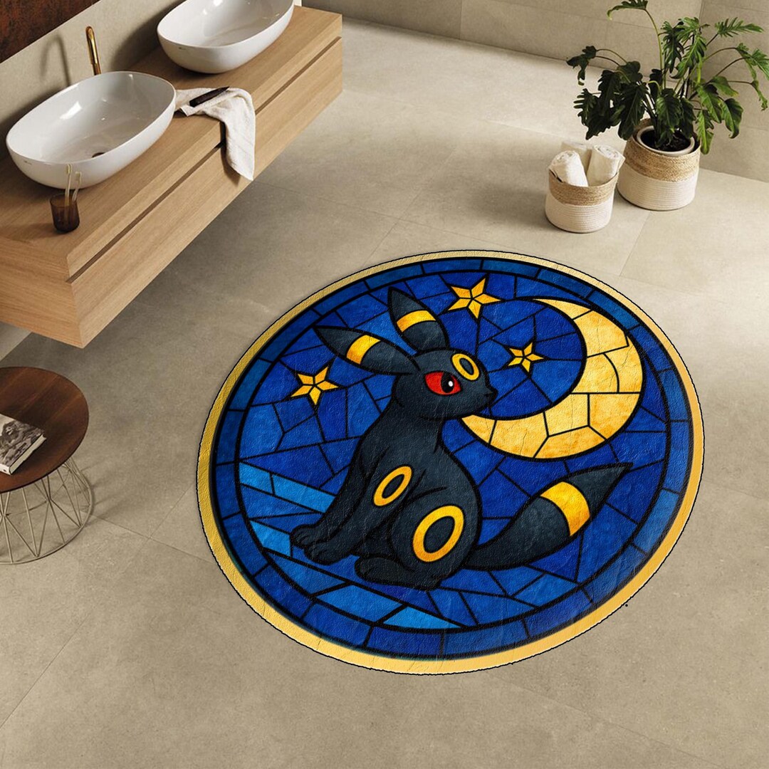 Anime Rug, Umbreon Rug, Gengar Rug, Polyester Floor Mat, Japanese Ink ...