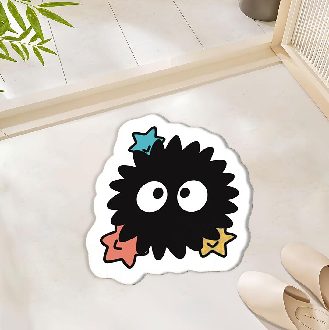 Kawaii Soot Sprite Rug - Whimsical Soot Sprite Floor Mat – Perfect for ...