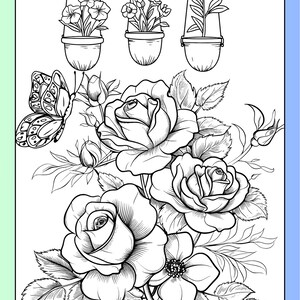 Adult Coloring Page | Flower | Instant Download I Printable Coloring ...