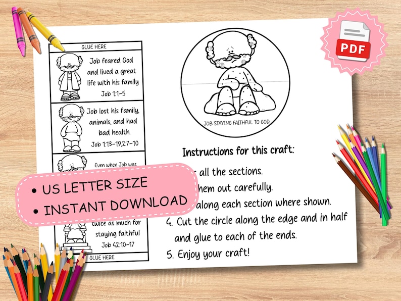 Story of Job Bible Craft – Interactive Sunday School Activity (colored ...