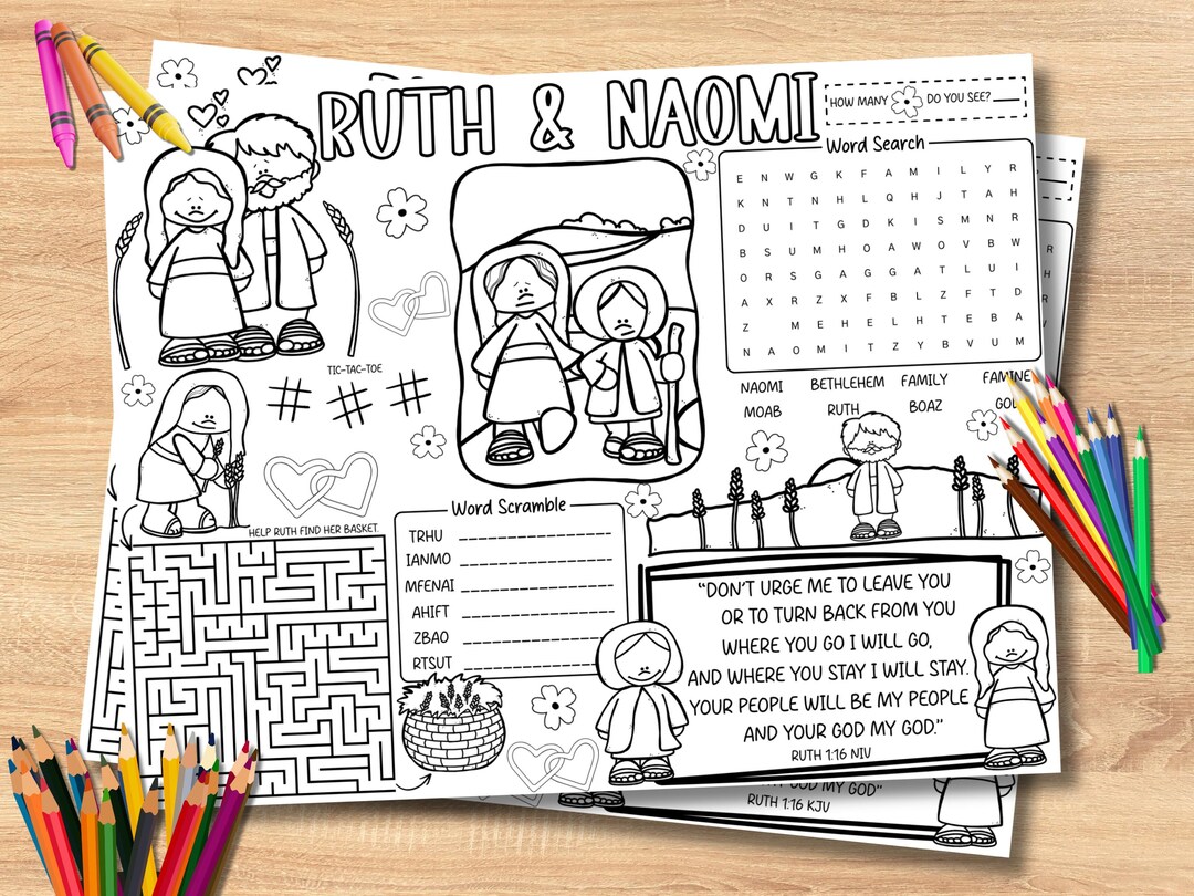Ruth & Naomi Bible Story Activity Sheet | Sunday School Worksheet ...