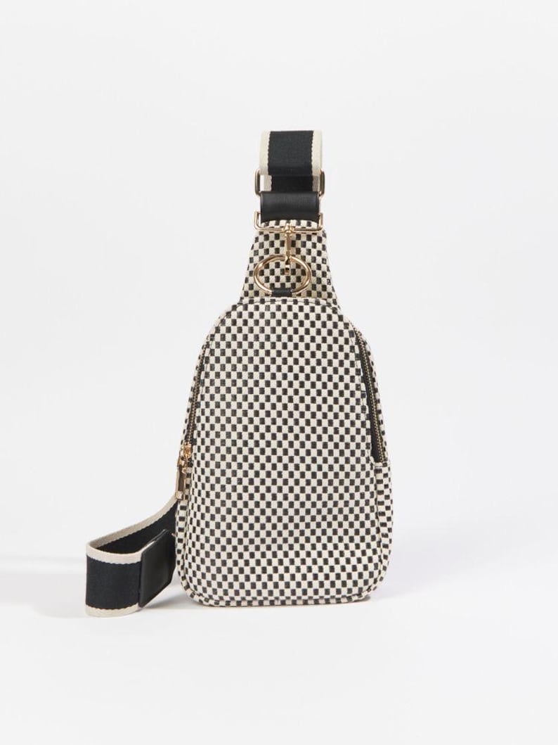 Checkered Black & Cream Crossbody Bag - Etsy