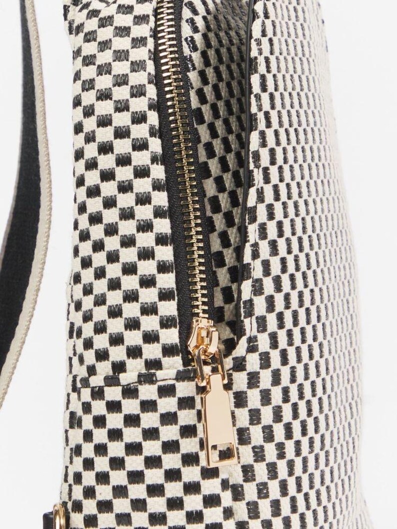 Checkered Black & Cream Crossbody Bag - Etsy