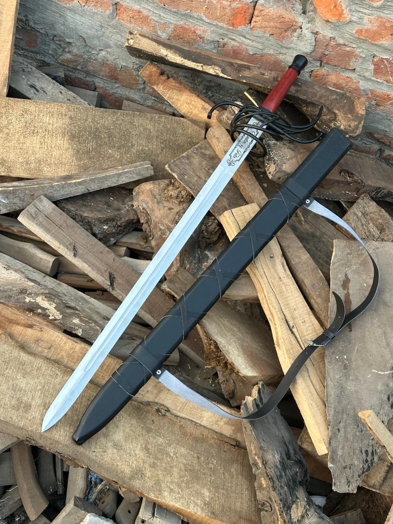 Handmade Carbon Steel Rapier Sword: Leather Wrapped Handle - Etsy