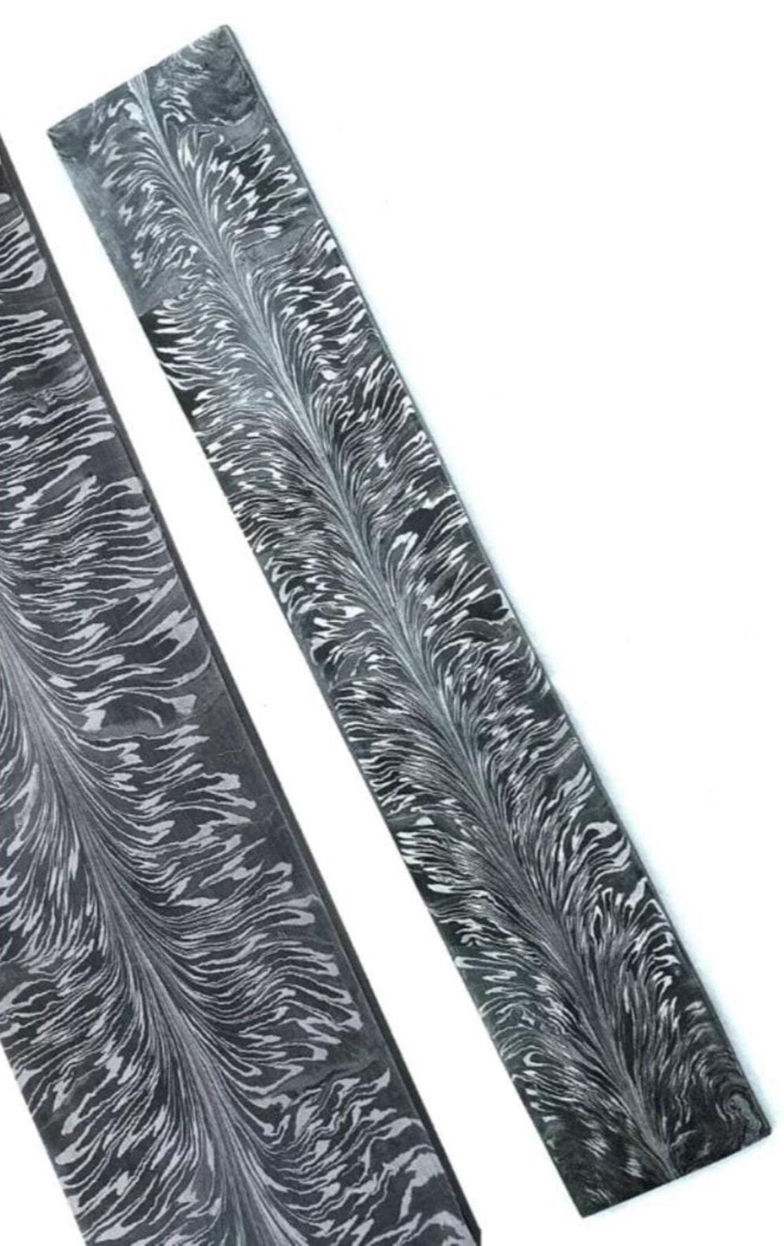 Hand Forged 12" Feather Pattern Damascus Steel Billet Bar, Best Knife ...
