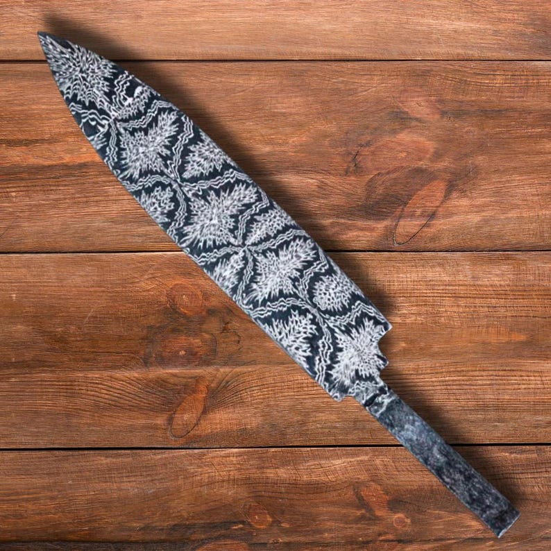 Hand-forged Mosaic Damascus Chef Knife - 13 Inch Blade - Etsy