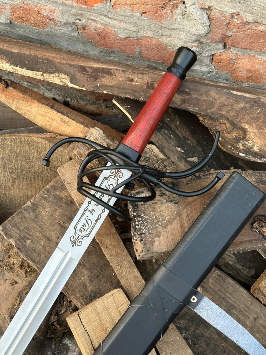 Handmade Carbon Steel Rapier Sword: Leather Wrapped Handle - Etsy