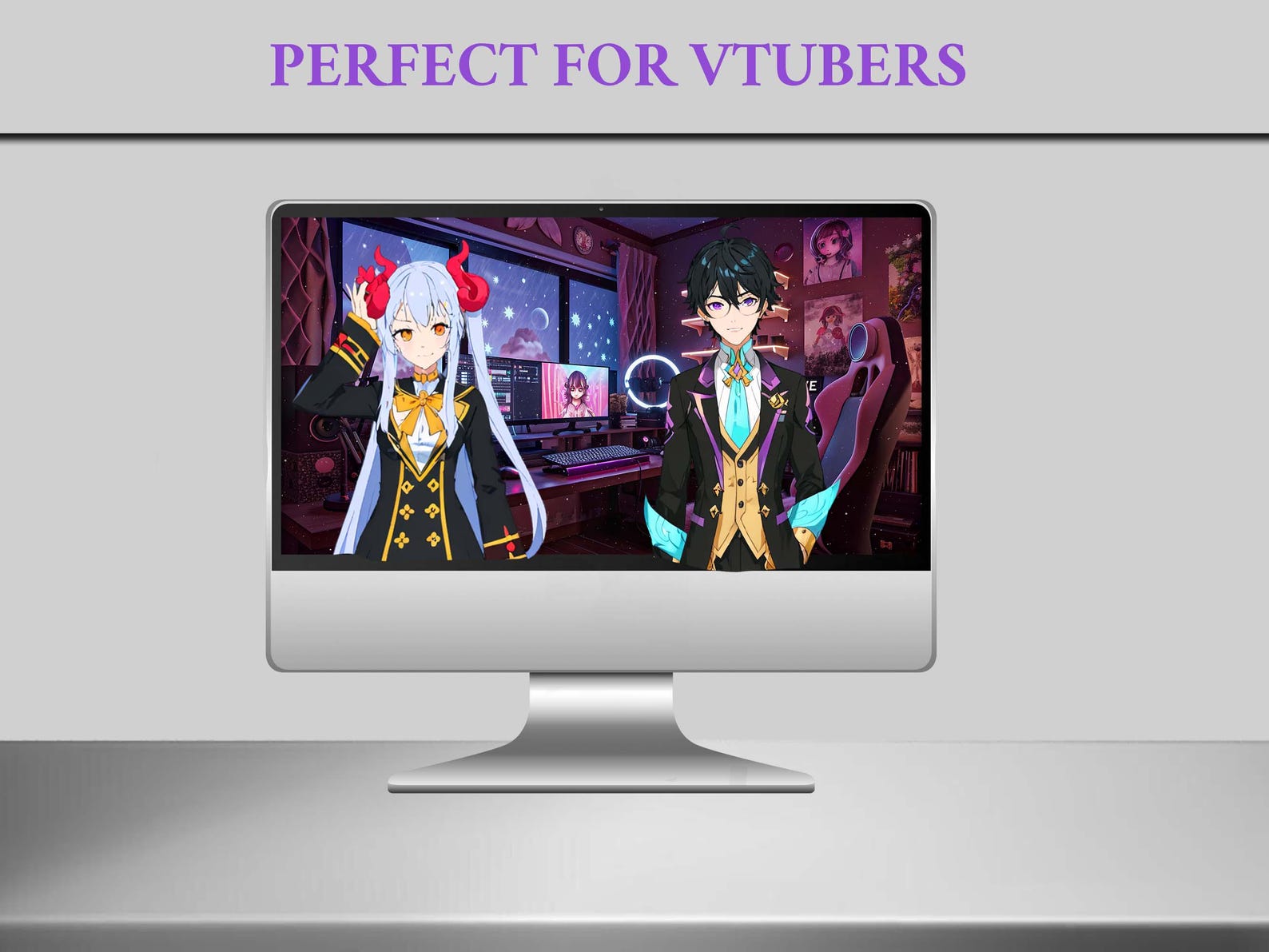 Pink Gaming Room Vtuber Background Animated, Lofi Twitch Streaming ...
