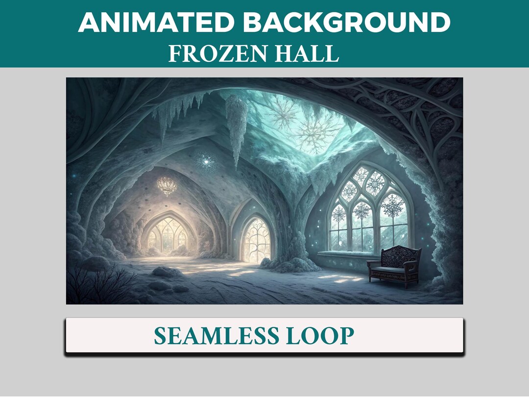 Frozen Hall Vtuber Background Animated, Icy Chamber Lofi Twitch ...