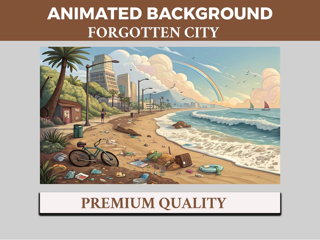Forgotten City Vtuber Background Animated, Rainbow Coast Lofi Twitch ...