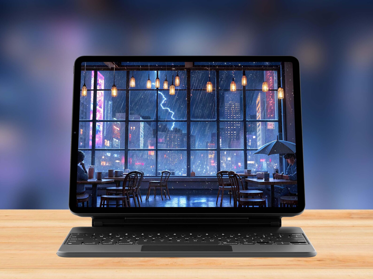 Animated Rainy Cafe Vtuber Background, 4K Twitch Stream Overlay, Dark ...