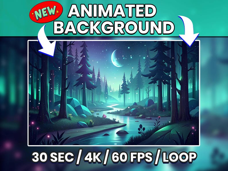 Animated Vtuber Background Magical Cozy Forest, Twitch Streaming ...