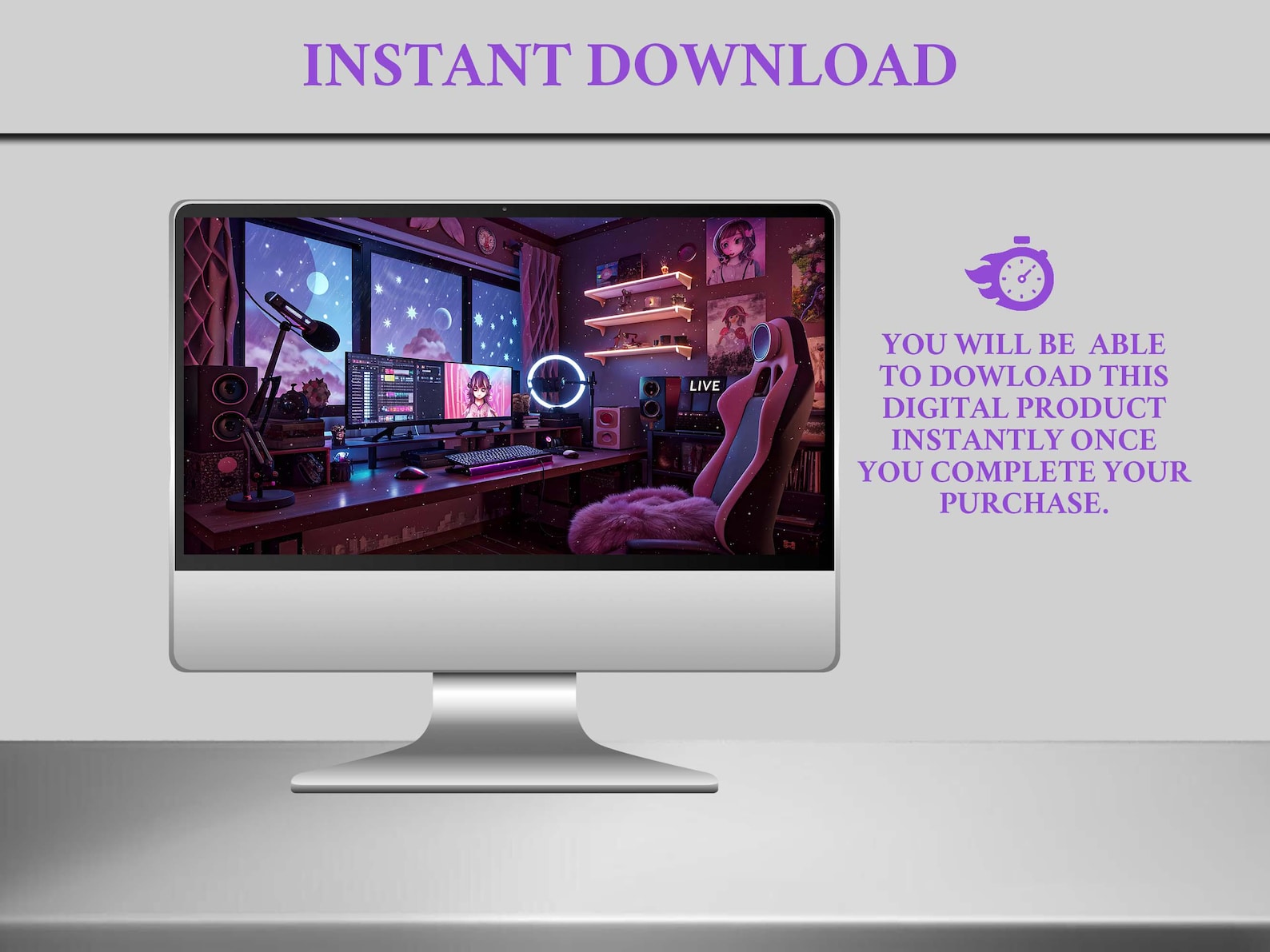 Pink Gaming Room Vtuber Background Animated, Lofi Twitch Streaming ...