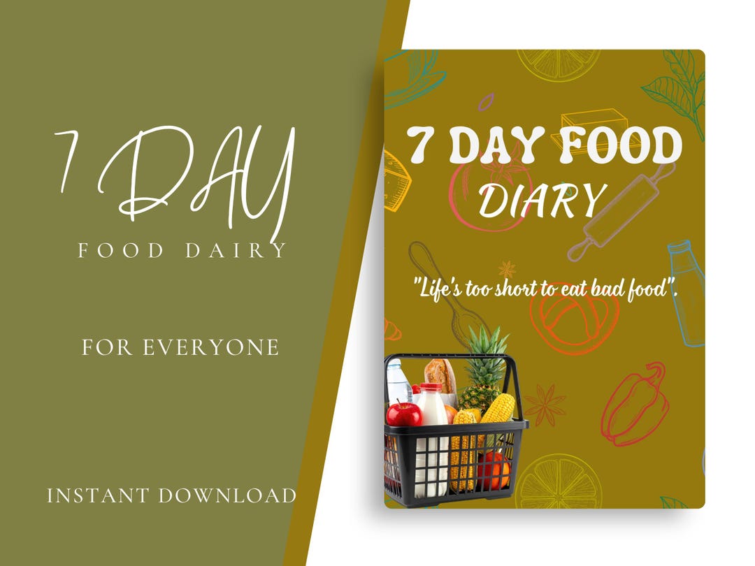 7 Day Food Diary Printable, Weekly Meal Planner (PDF) - Etsy