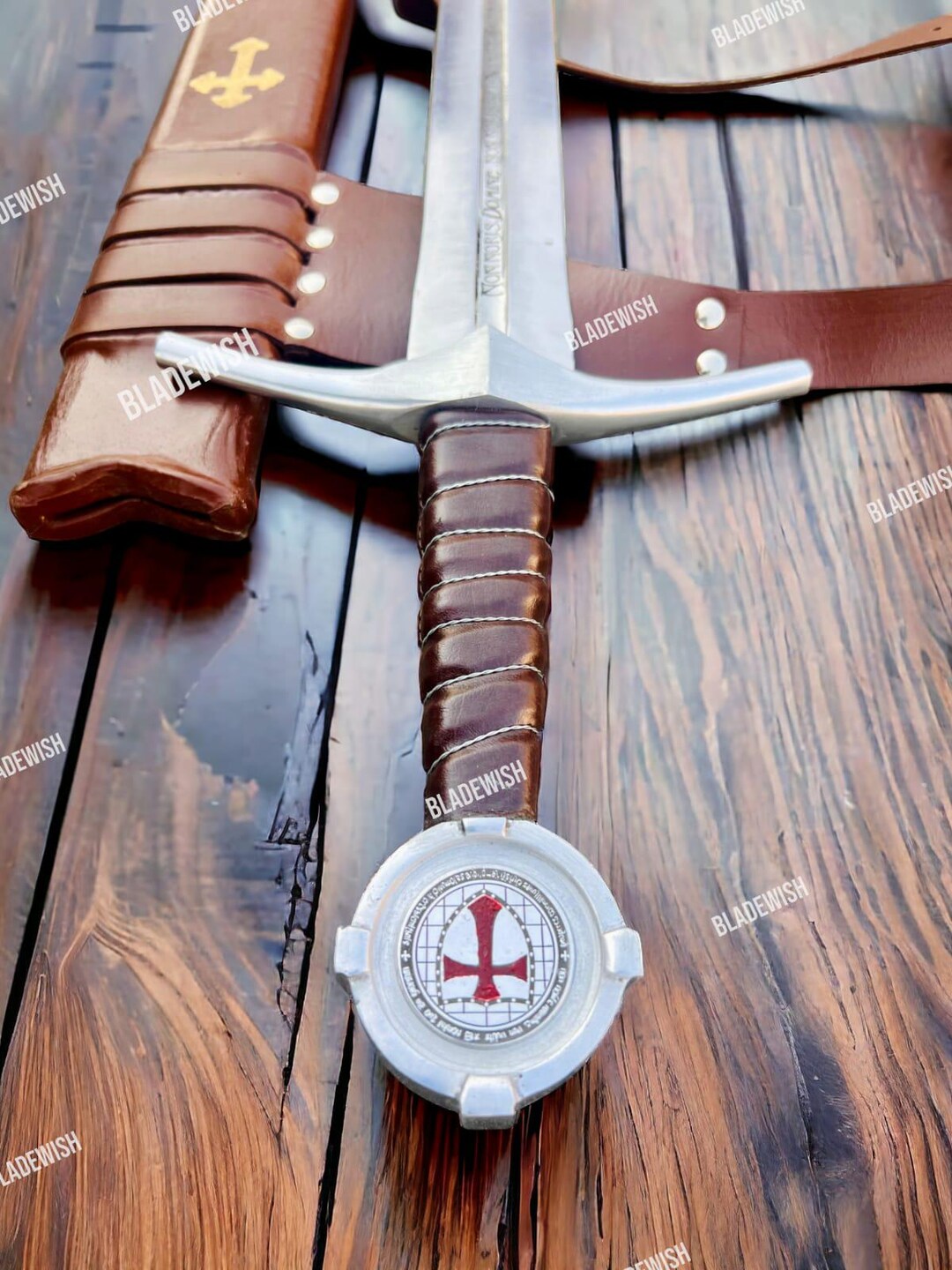 Handmade Knights Templar Accolade Sword Medieval Crusader Sword With ...