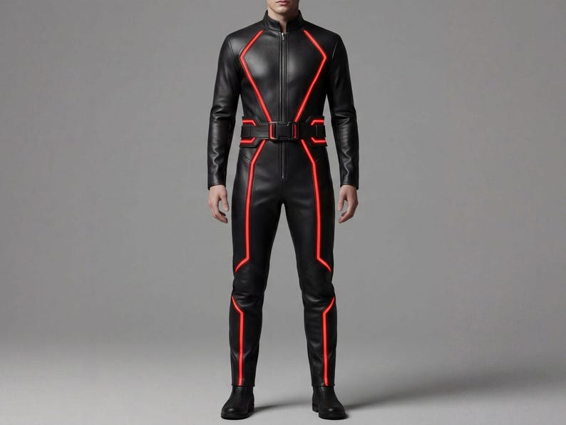 Tron Cosplay Costume - Tron Ares Inspired Leather Suit, Futuristic ...