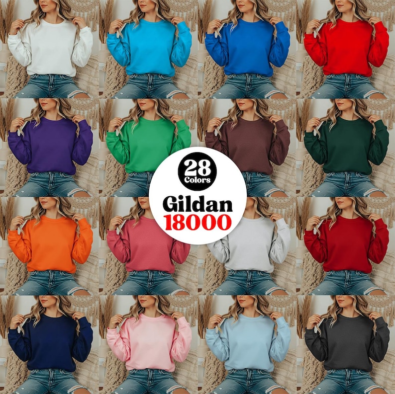 Gildan 18000 Sweatshirt Mockup Bundle, 28 Colors (digital Download) - Etsy