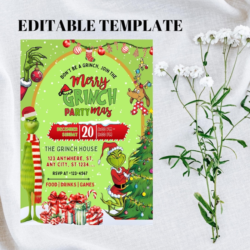Grinchmas Party Flyer - Etsy