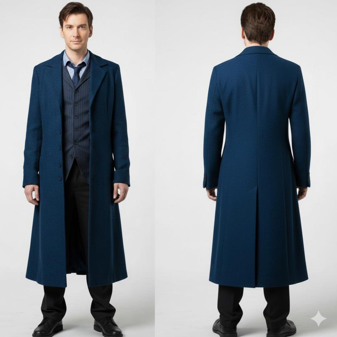 14th Doctor Who Wool Coat: David Tennant Cosplay Trench Overcoat - Etsy