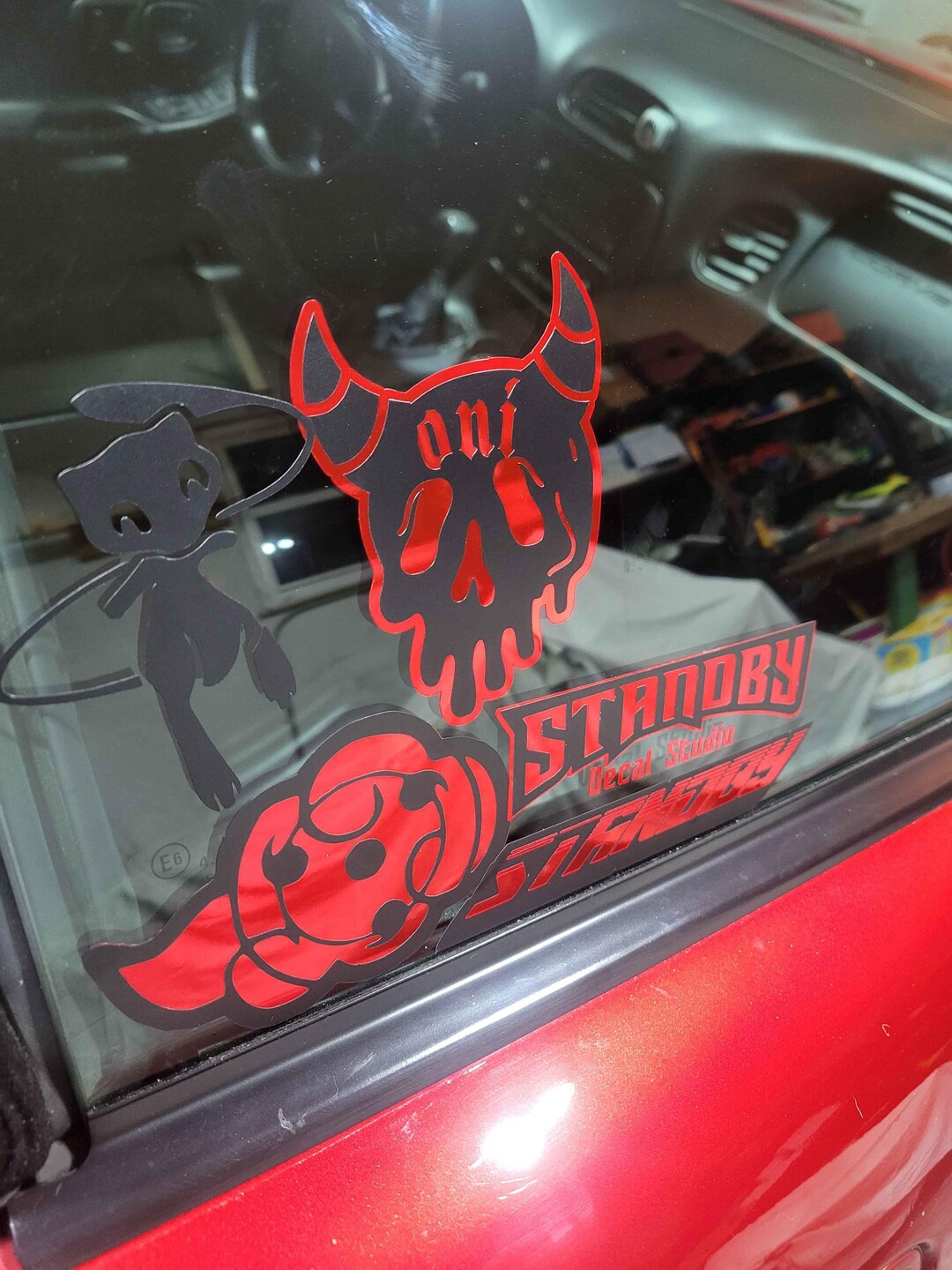 ONI Skull Car Decal | Black and Red | Waterproof PSV Vinyl | Car Decal ...
