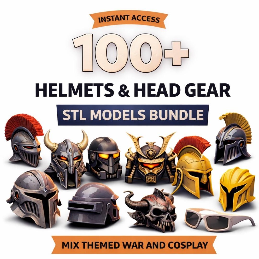 100+ Fantasy Helmets and Headgears Sculpts STL Bundle | Ready for Resin ...