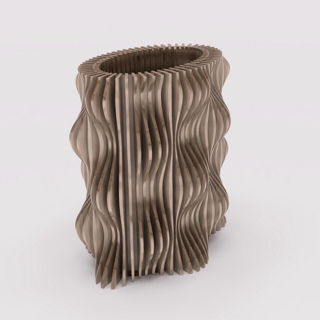 3D Printed Wave Vase Planter: Modern Parametric Design STL File - Etsy