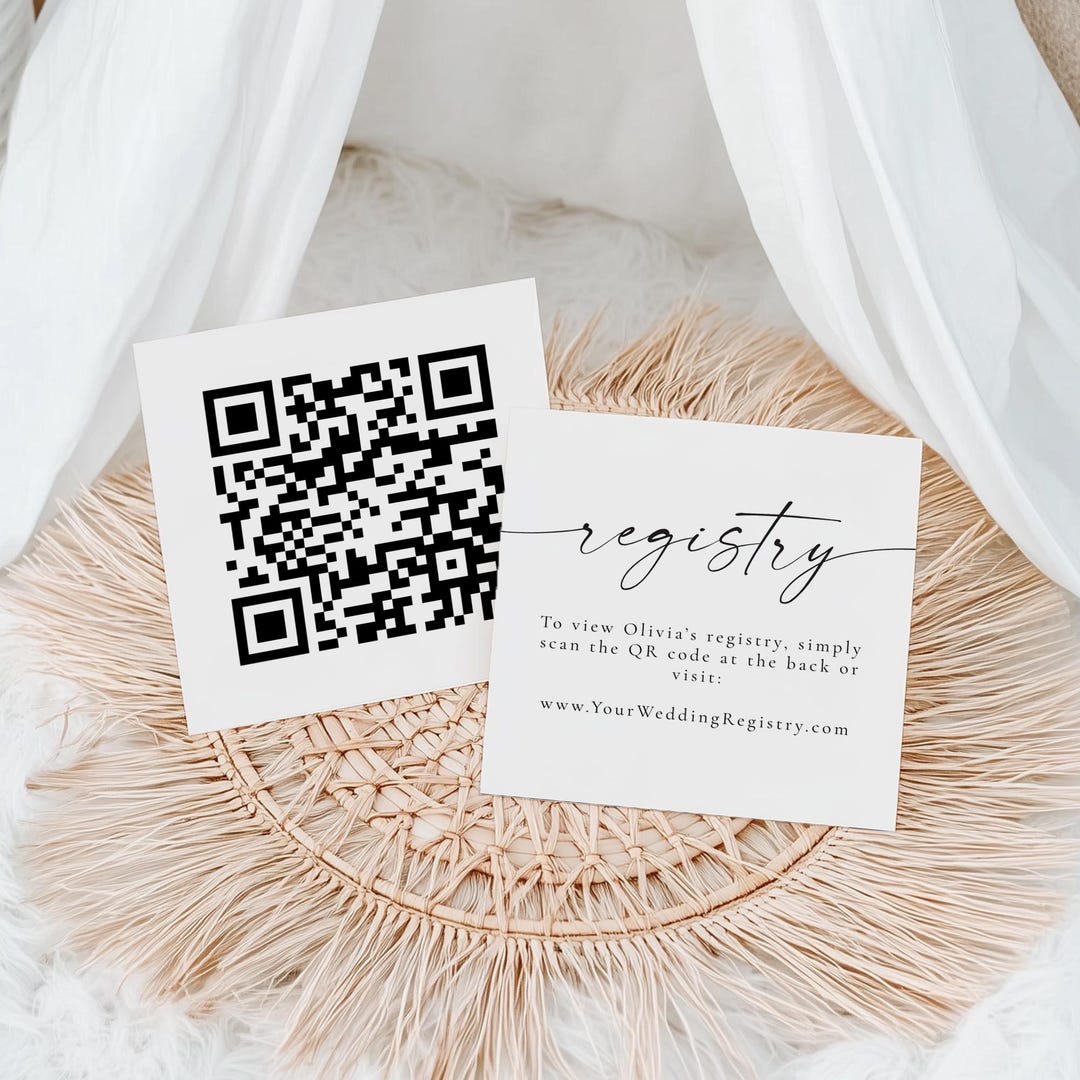 Wedding Registry QR Code Insert (editable Canva Template) - Etsy