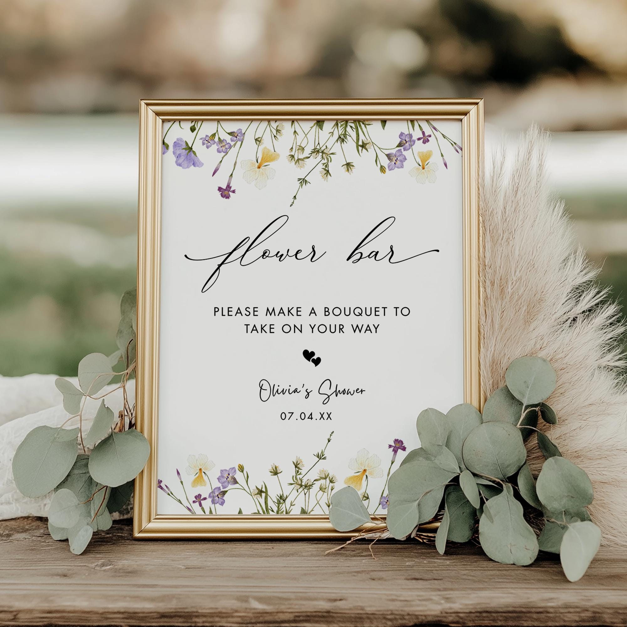 Flower Bar Sign, Make a Bouquet Sign, Bridal Shower Favors Sign ...