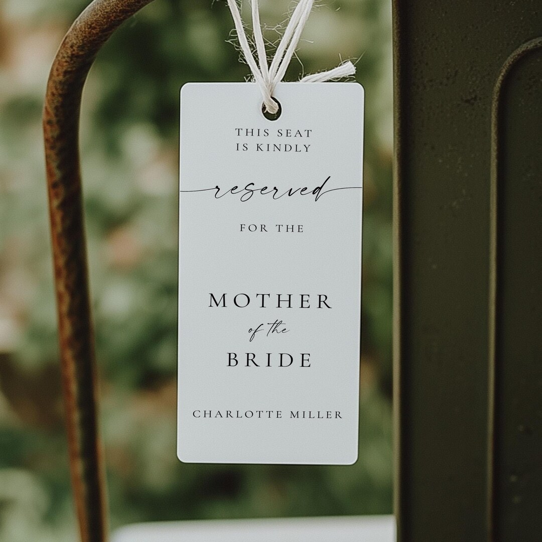 Reserved Seating Tag Template: Wedding (editable in Canva) - Etsy