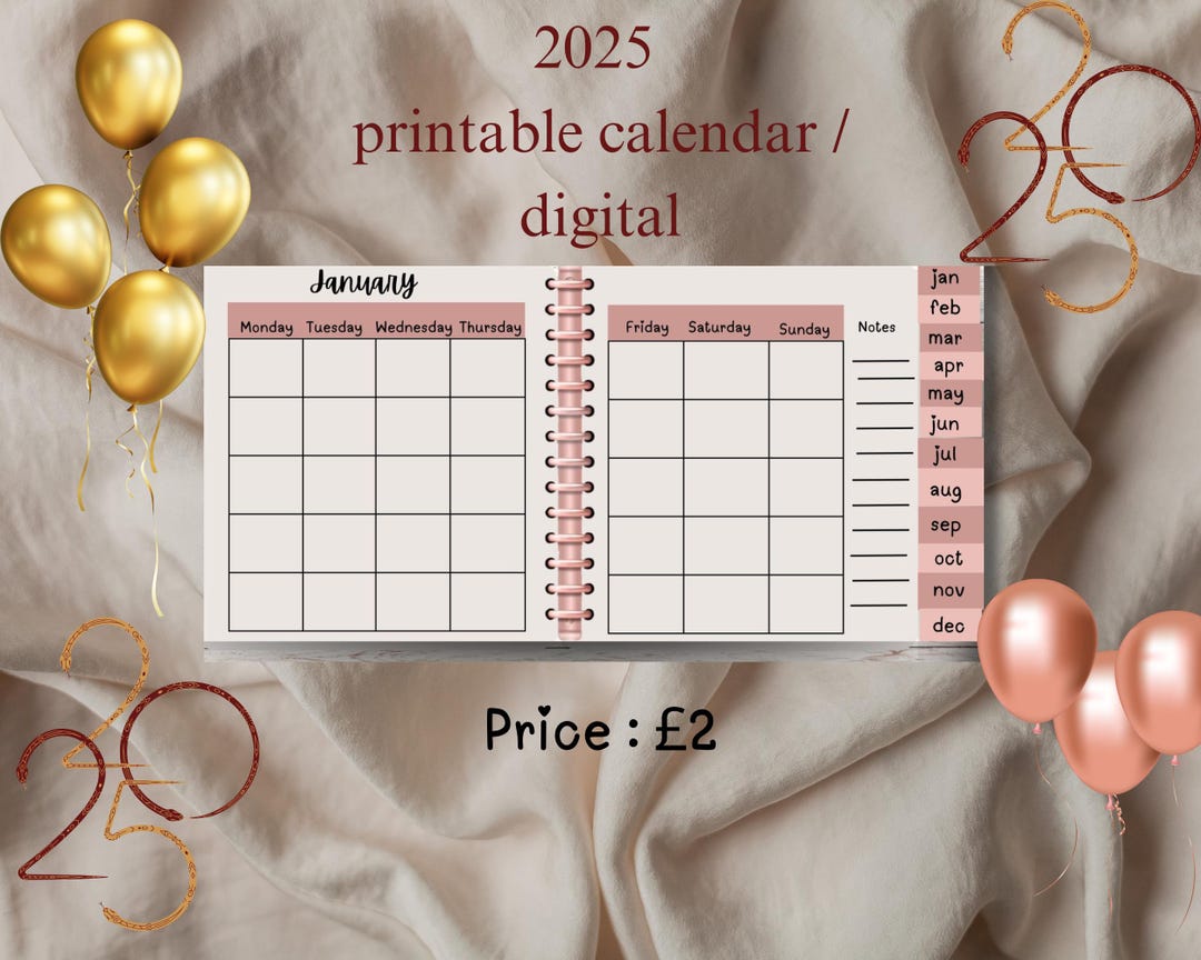 2025 Digital Calendar - Printable & Customizable Planner for the New ...