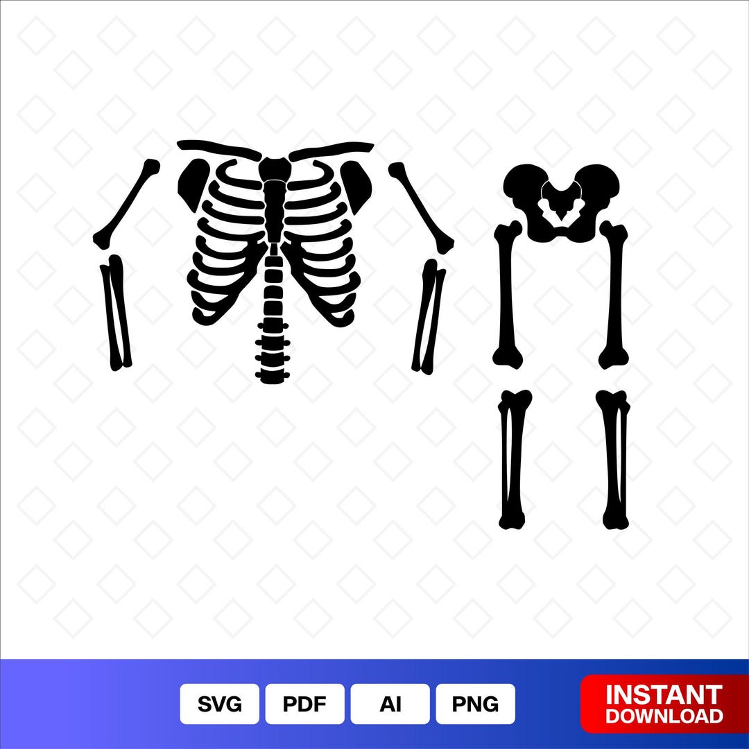 Skeleton Svg, Halloween Svg, Eps, Dxf, Halloween Shirt Svg, Rib Cage ...