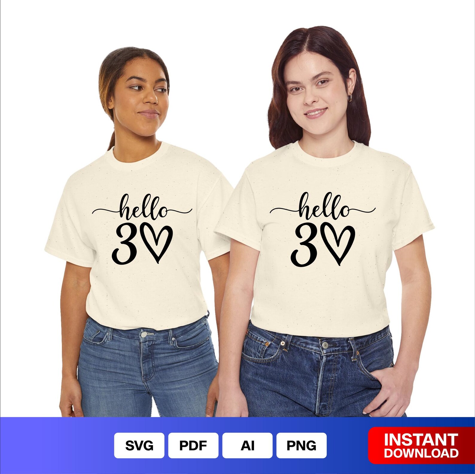 Hello Thirty SVG, Hello 30 Svg, Birthday Svg, Thirty Birthday Svg ...