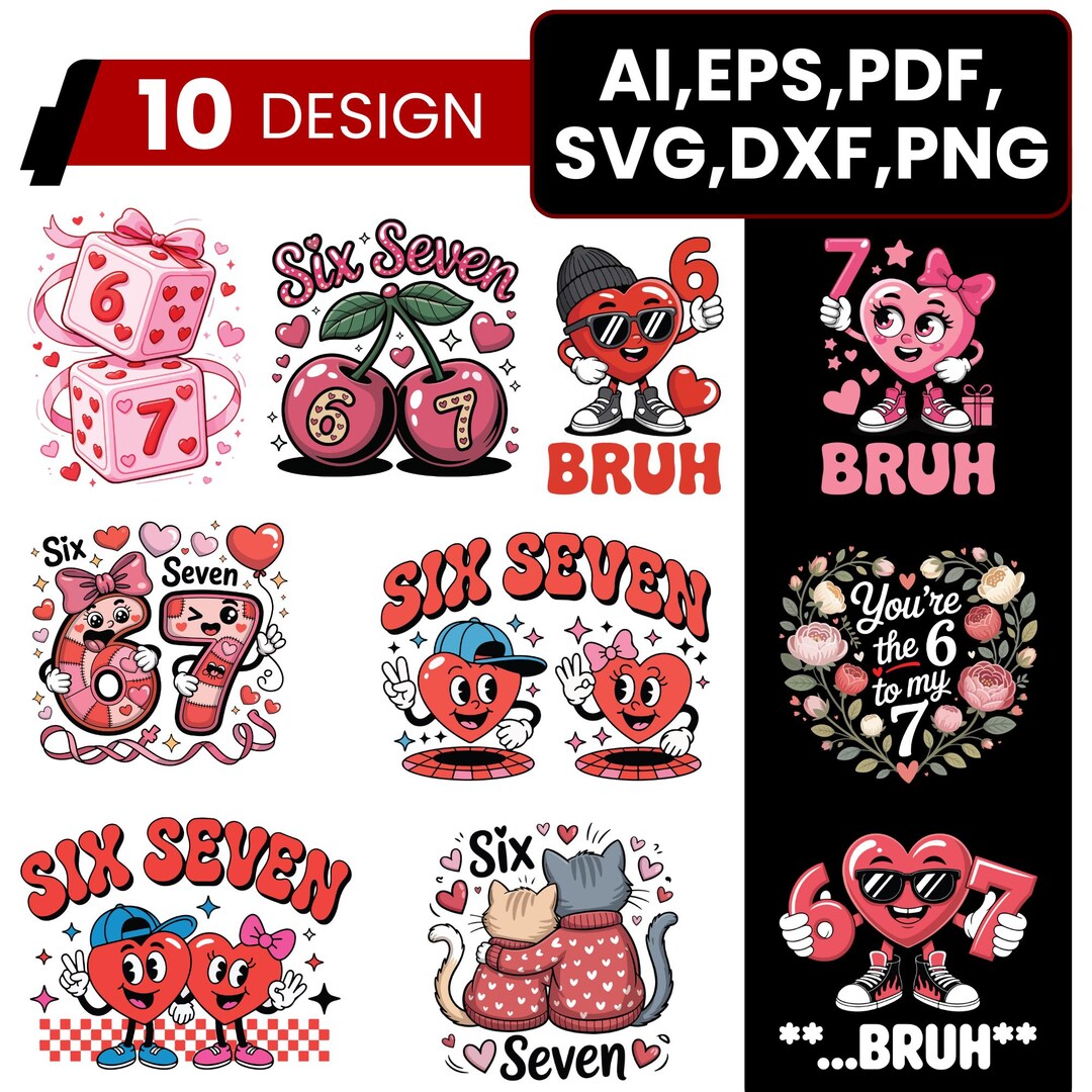 67 Matching Couple SVG Bundle | Cute Bruh Valentine Clipart, Retro Love ...