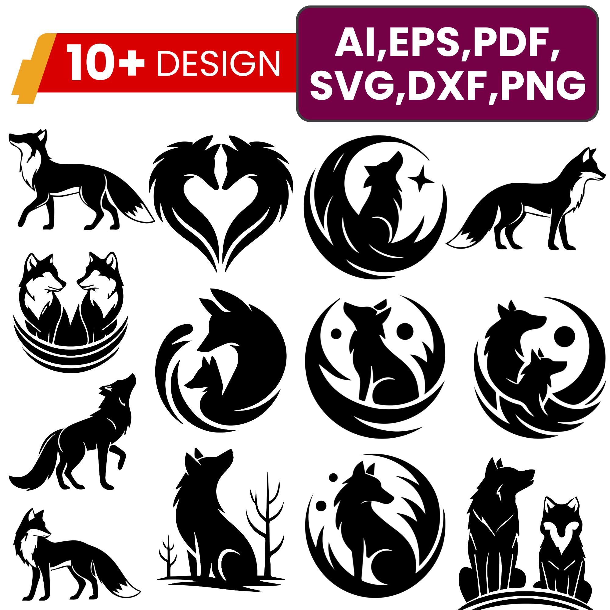 Fox Logos SVG Bundle: Silhouette Clipart, Cut Files (digital Download ...