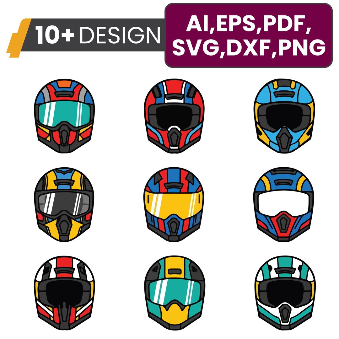 Colorful Bike Helmet SVG Bundle: Vector Graphics (digital Download ...