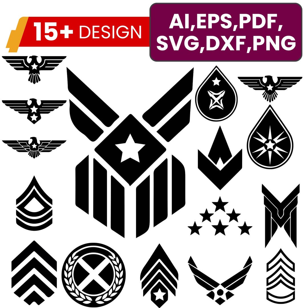 US Army Rank Insignia SVG Bundle (instant Download) - Etsy UK