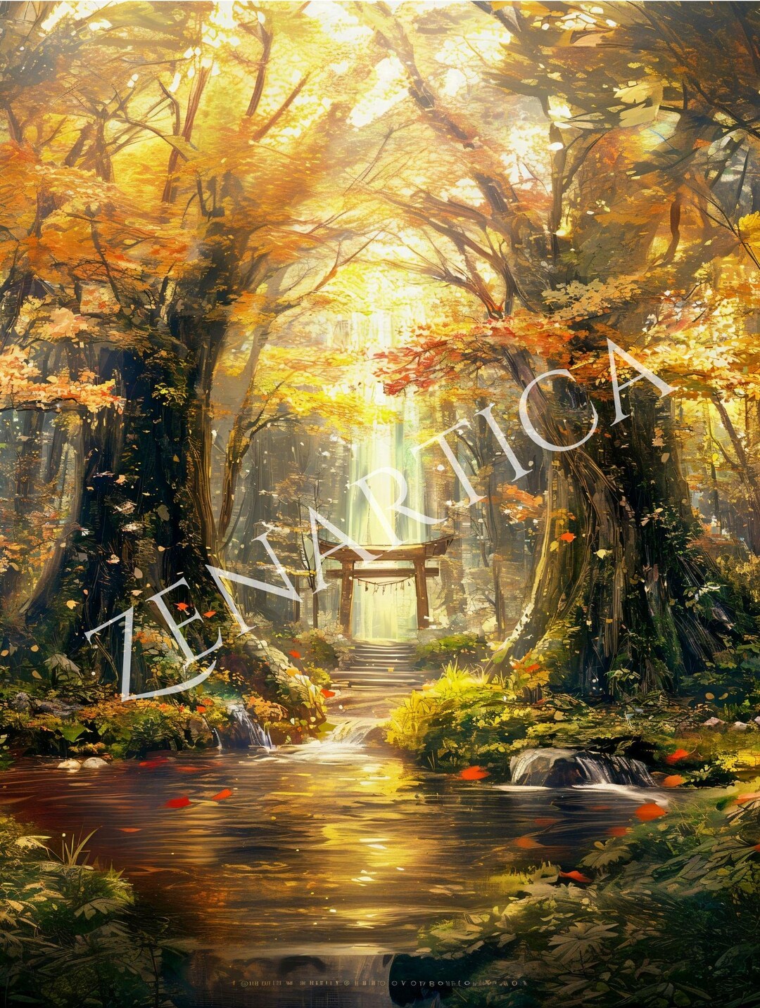 Mystic Shrine Ultra HD Fantasy Digital Art Print Japanese Torii Gate ...