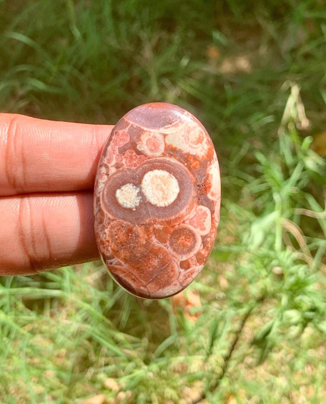 Natural Bird's Eye Jasper Cabochon: Oval Gemstone (45x29x6 Mm) - Etsy