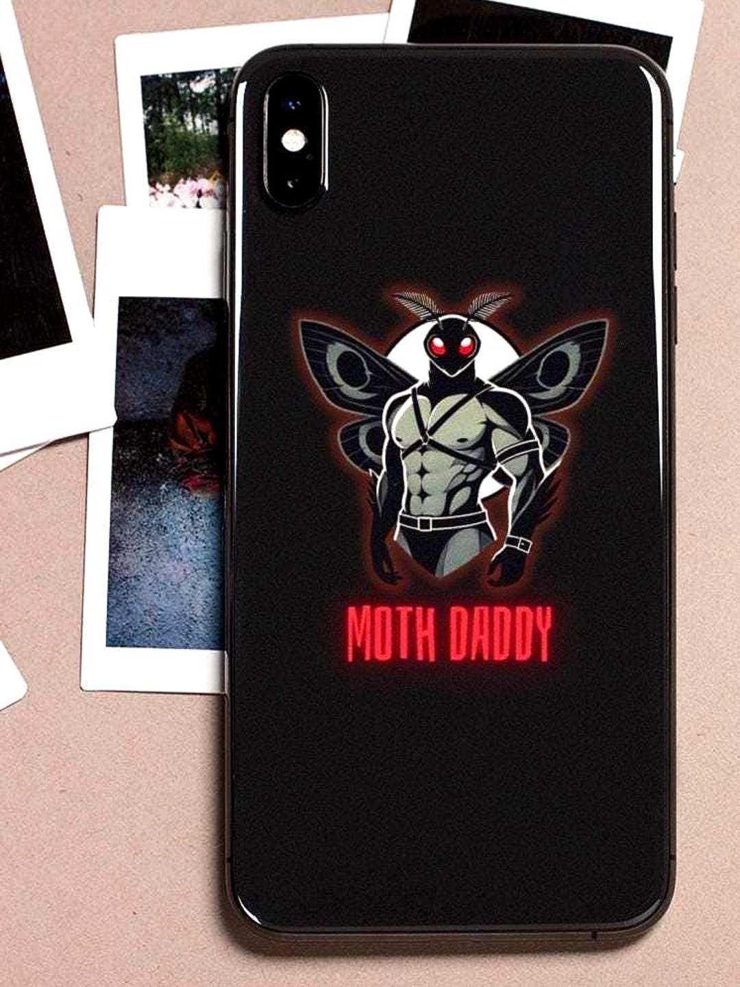 Mothman Moth Daddy Sticker | Funny Cryptid Thirst Trap, Mothman Meme ...