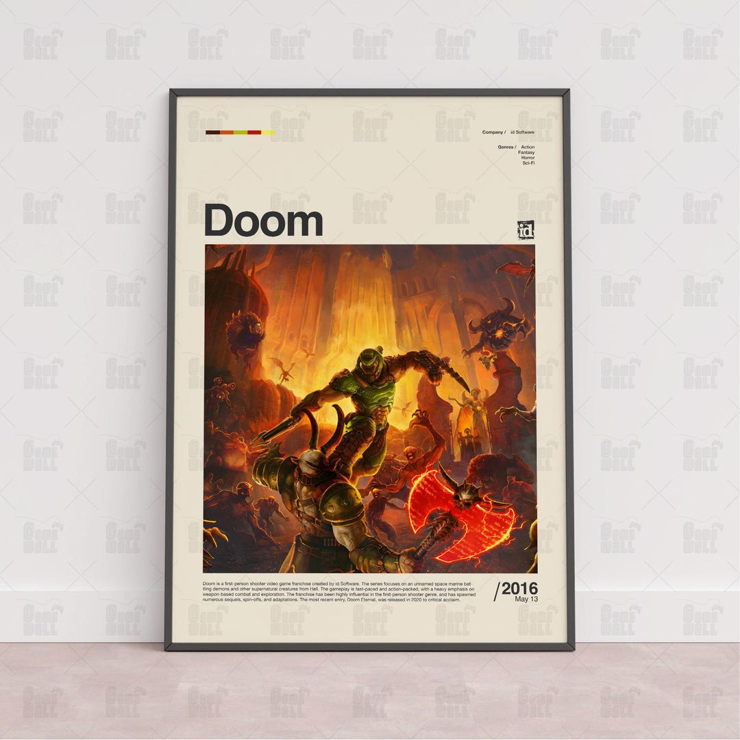 Doom Poster, Gaming Room Poster, Gaming Wall Poster, Gaming Print ...