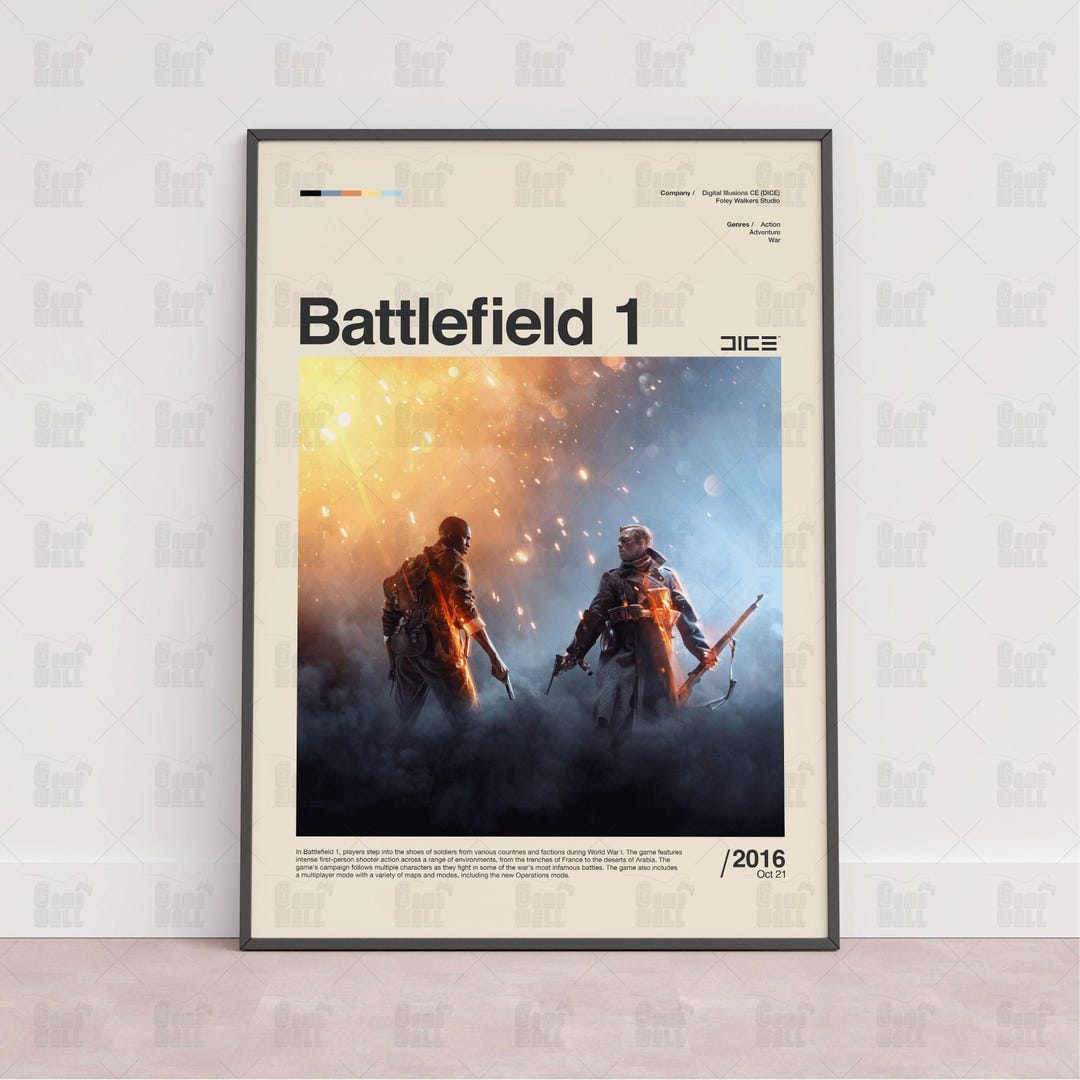 Battlefield 1 Poster, Gaming Room Poster, Gaming Wall Poster, Gaming Print Poster, Game Gift ...