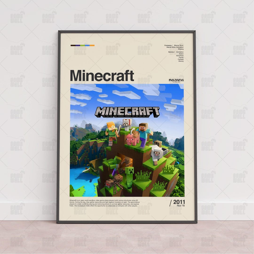 Minecraft Poster, Gaming Room Poster, Gaming Wall Poster, Gaming Print ...