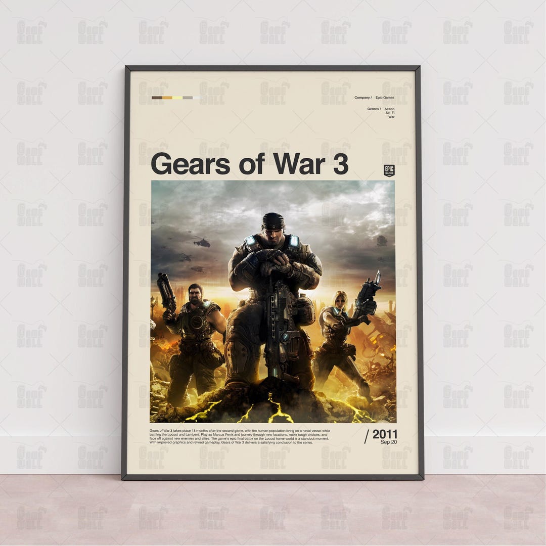 Gears of War 3 Poster, Gaming Room Poster, Gaming Wall Poster, Gaming ...