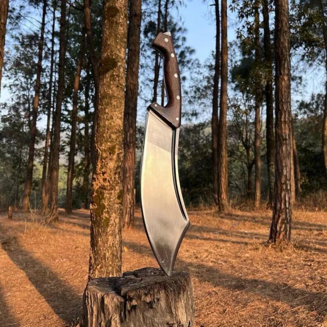 Hand Forged High Carbon Steel Bushcraft Machete, Custom Handmade Full ...