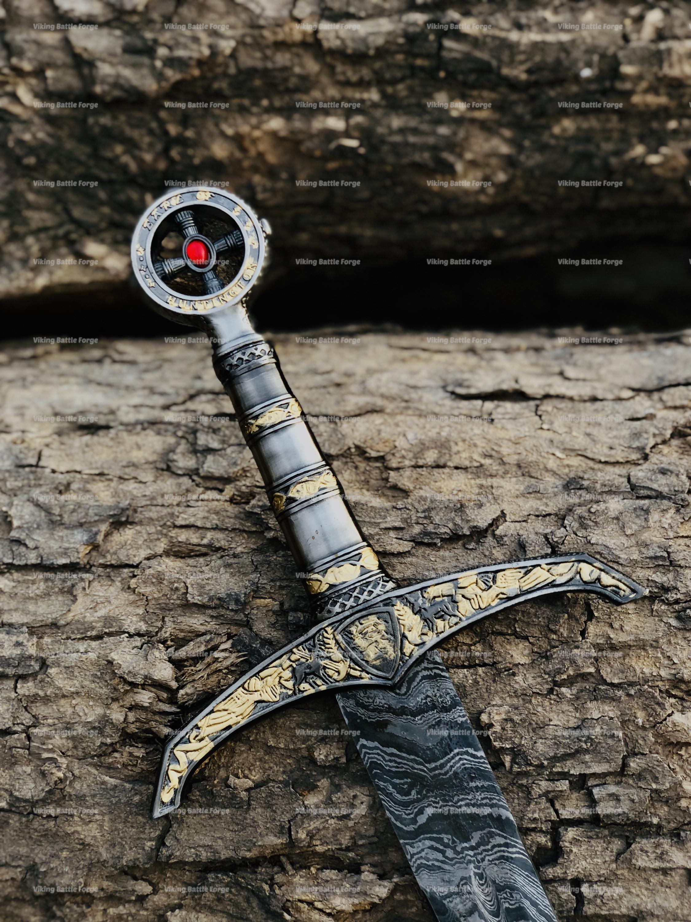 Excalibur Sword Replica | King Arthur Sword | Handmade Damascus Steel ...